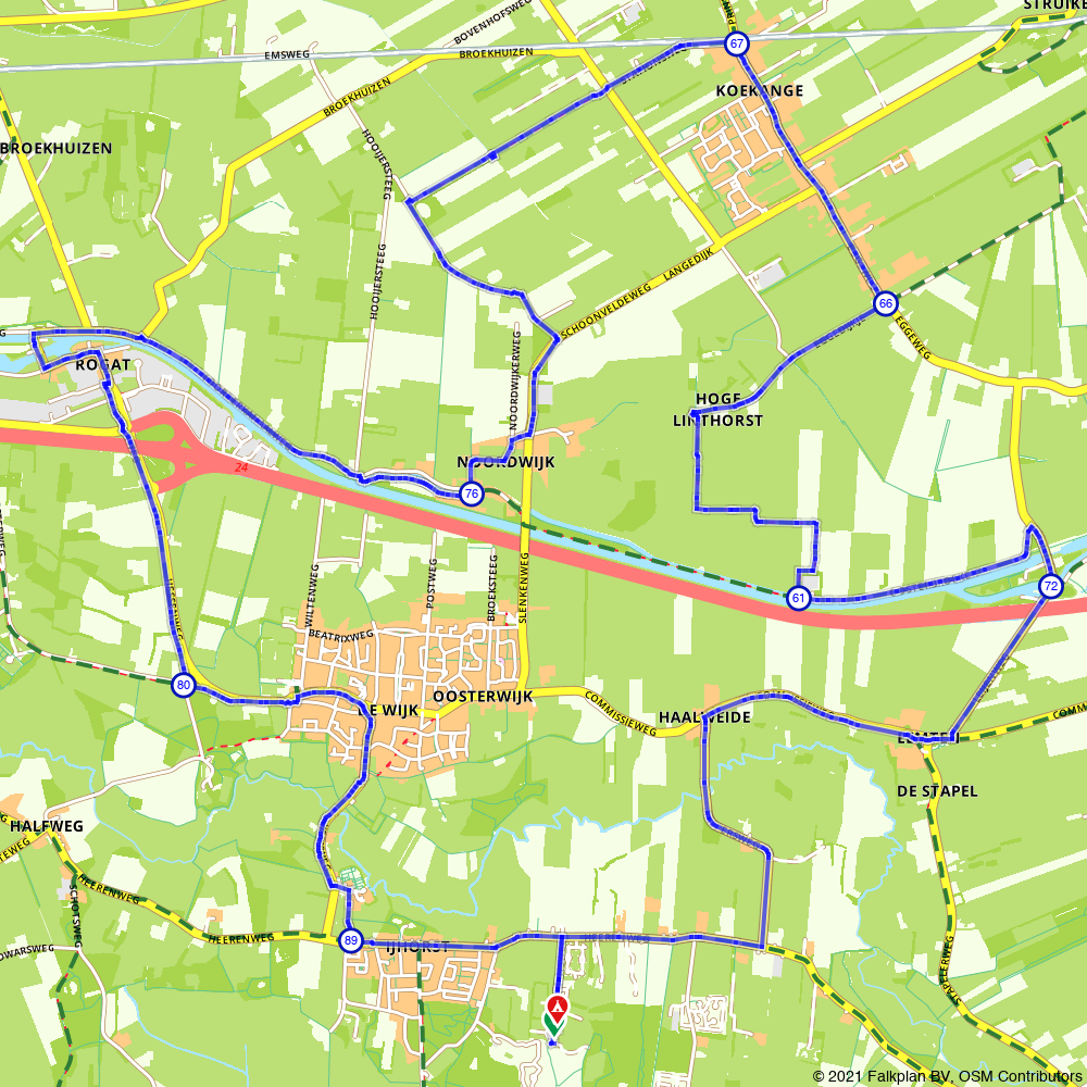 round IJhorst Vossenberg Koekange vv - Staphorst - Cycling route | Route.nl
