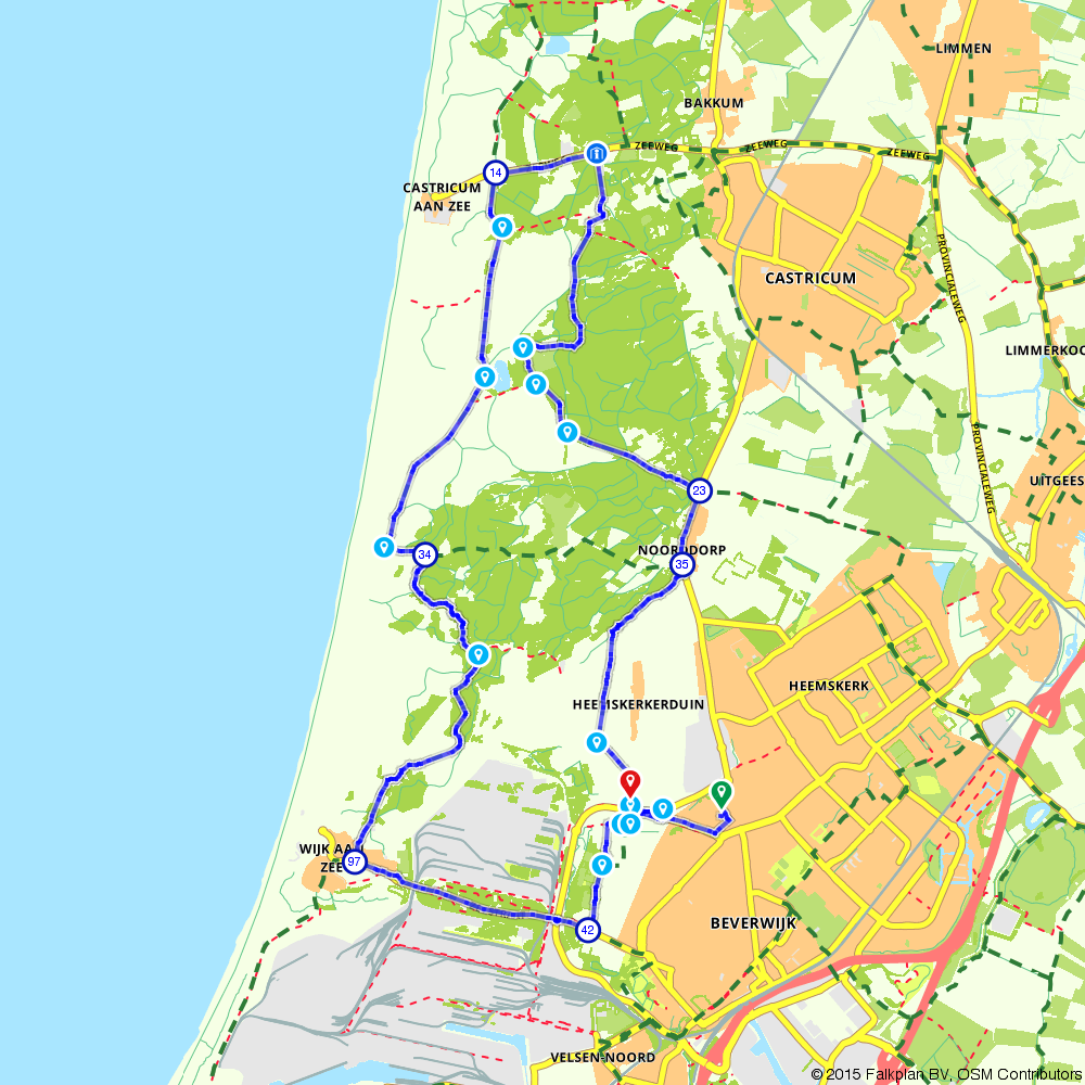 Route through Beverwijk - Beverwijk - Cycling route | Route.nl