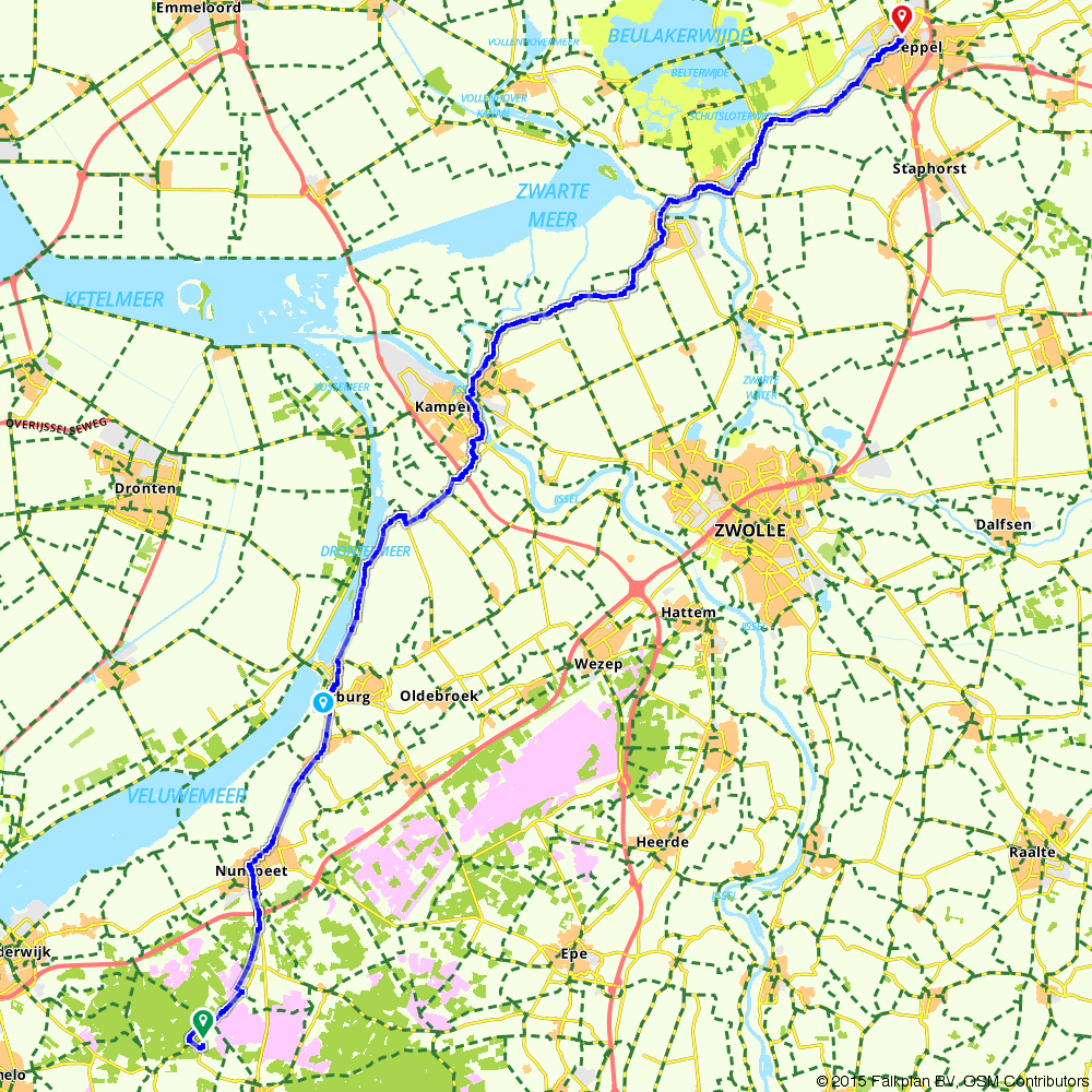 From Nunspeet to Meppel - Nunspeet - Cycling route | Route.nl