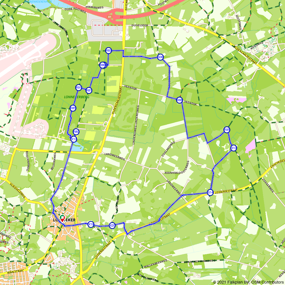 Lonneker - Enschede - Hiking route | Route.nl