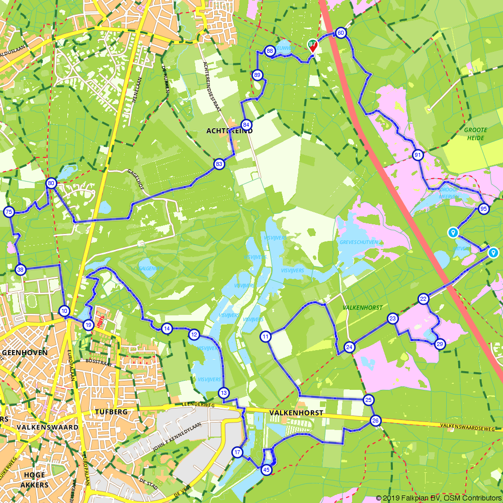 Tour of Hut van Mie Pils 27 km - Waalre - Hiking route | Route.nl