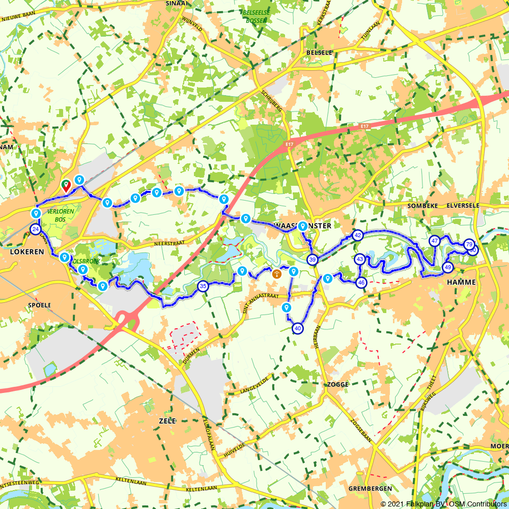 Lokeren - Hamme 1 - Lokeren - Cycling route | Route.nl