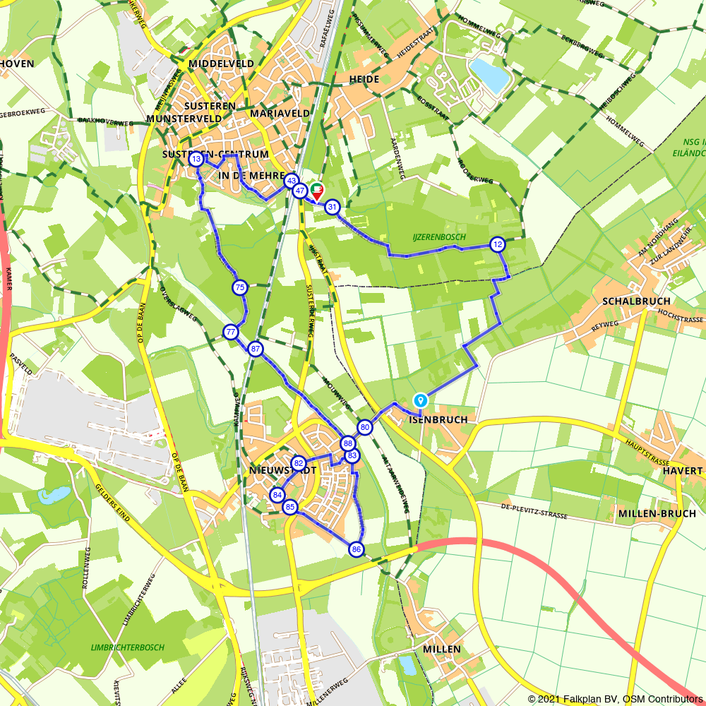 Tour of IJzerenbosch and Nieuwstadt - Susteren - Hiking route | Route.nl