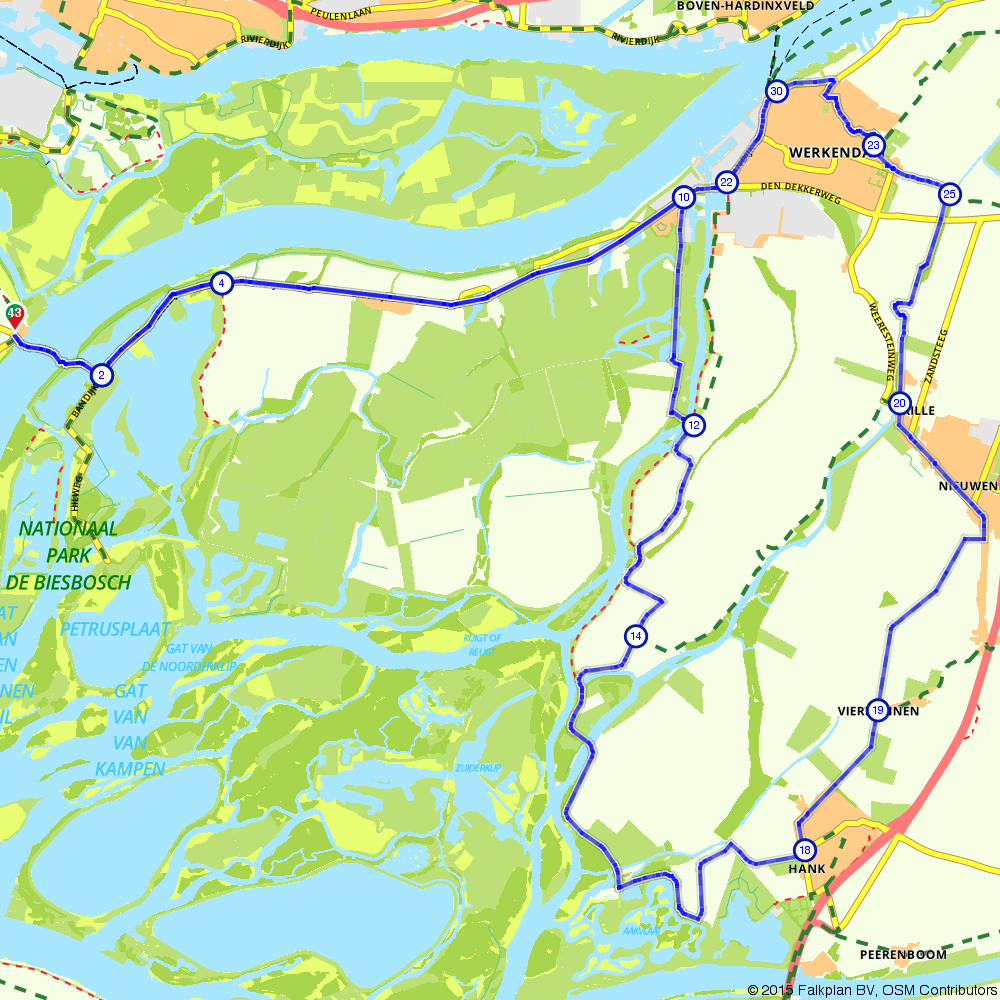 Biesbosch route - Dordrecht - Cycling route | Route.nl