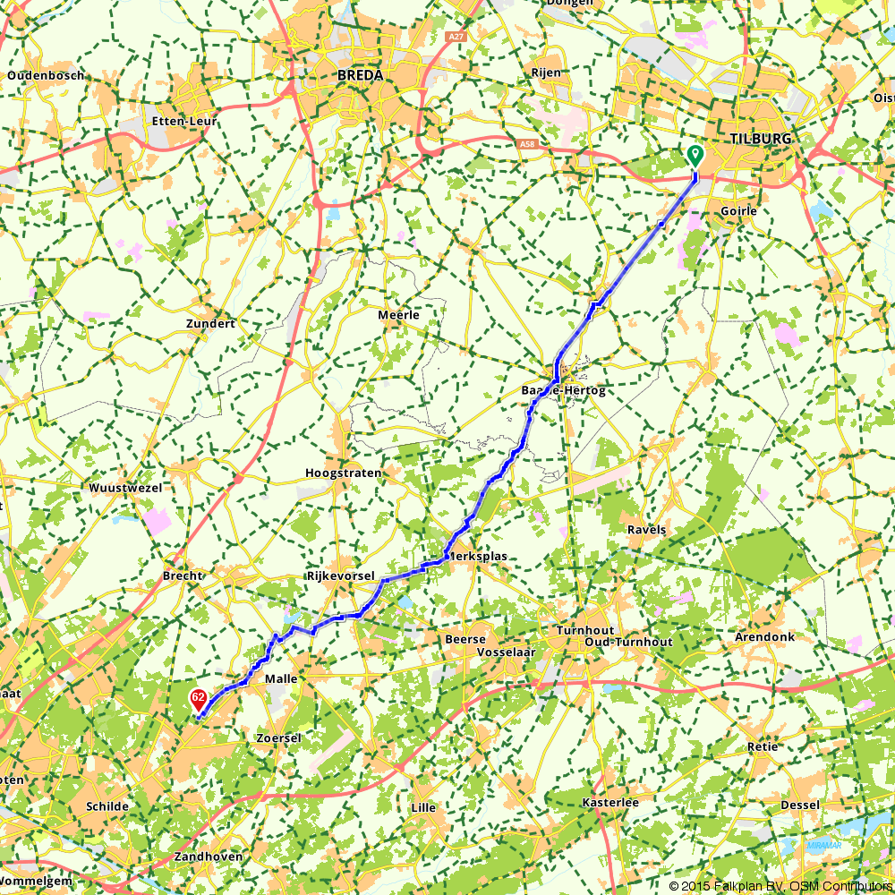 to Grandma Nora - Tilburg - Cycling route | Route.nl