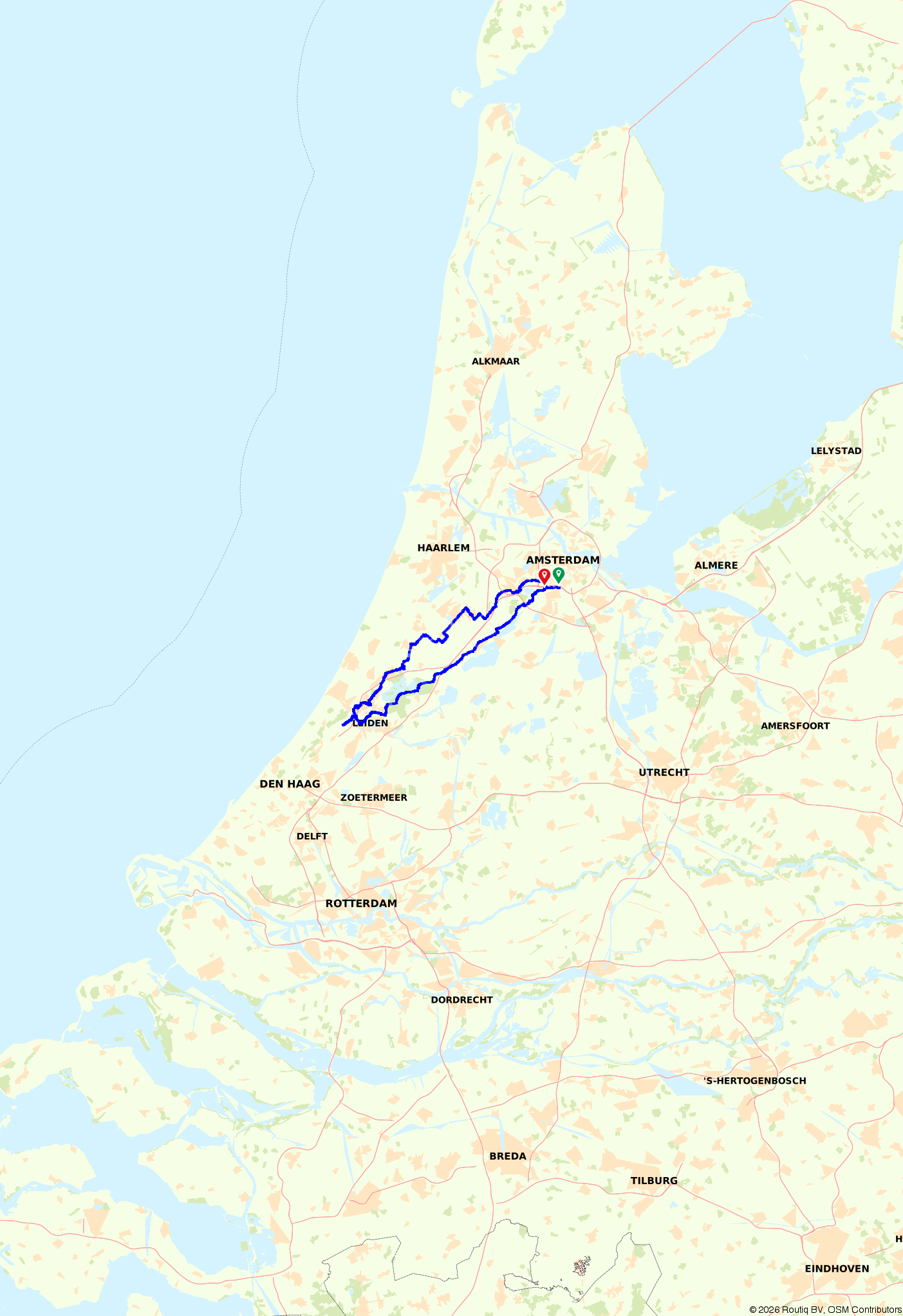 Amsterdam - Wassenaar - Amsterdam - Cycling route | Route.nl