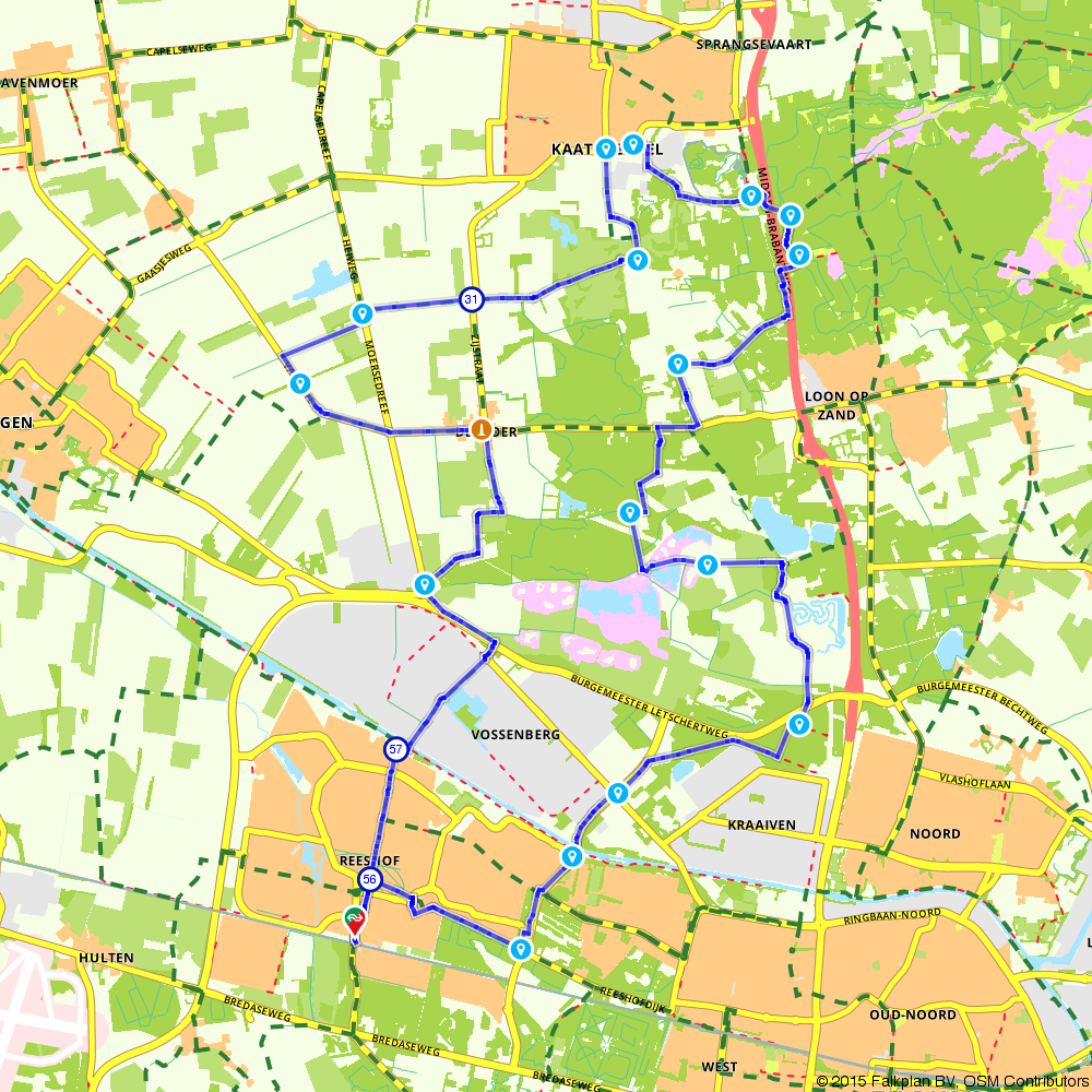 Around Tilburg 3: NNW (Leikeven, Efteling, De Moer) - Tilburg - Cycling ...