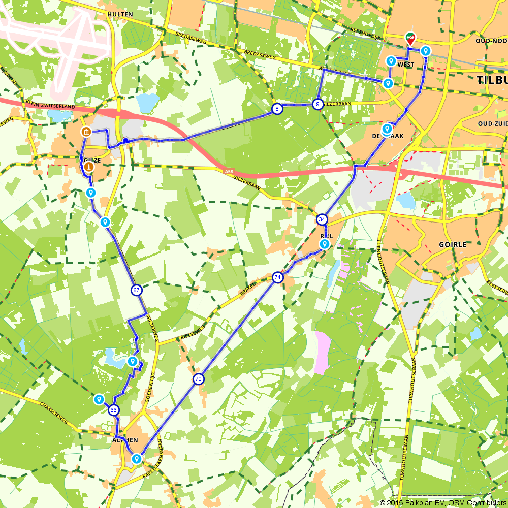 Around Tilburg 13: South-West (Water extraction area, Gilze, Alphen ...