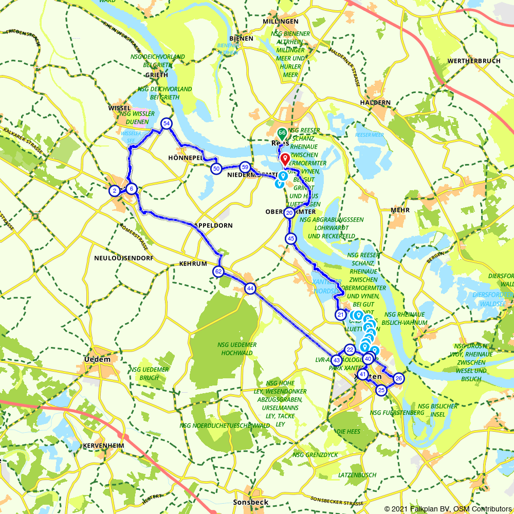 Rees/Wisslersee/Rees - Rees - Cycling route | Route.nl