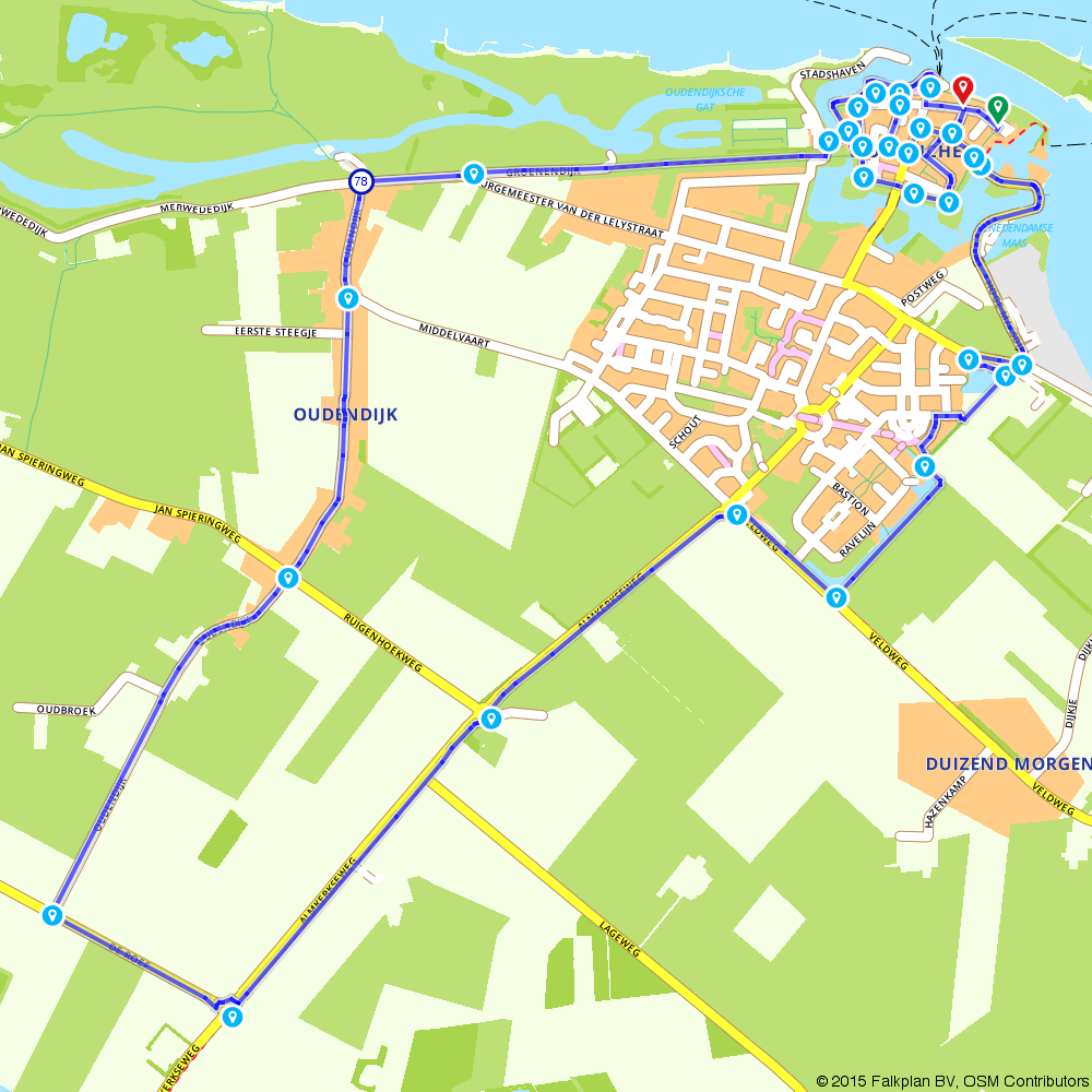 Route through Woudrichem - Altena - Hiking route | Route.nl