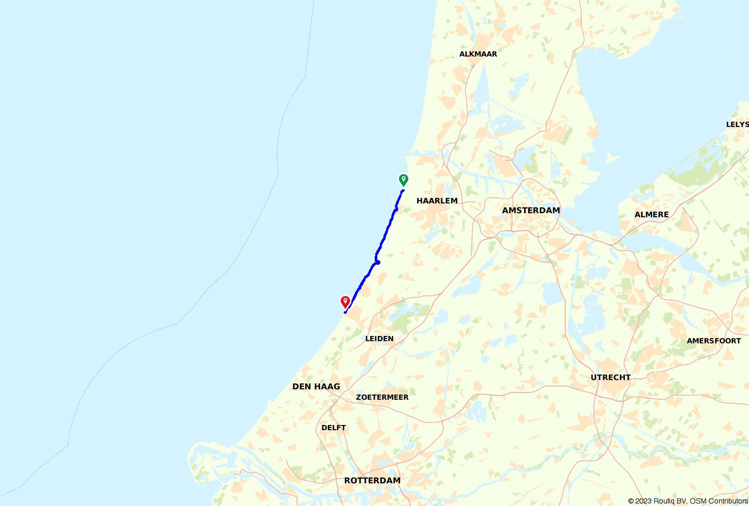Katwijk - Bloemendaal - Cycling route | Route.nl