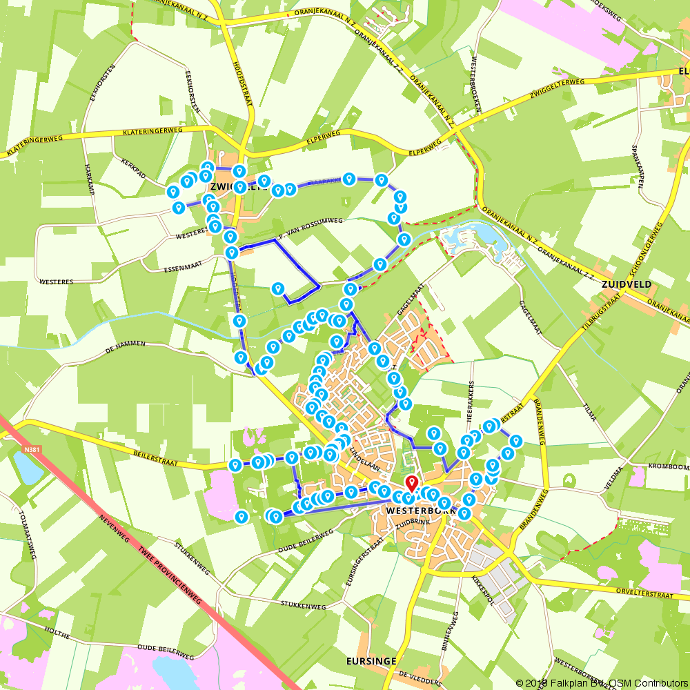 Westerbork - Zwiggelte - Midden-Drenthe - Hiking route | Route.nl