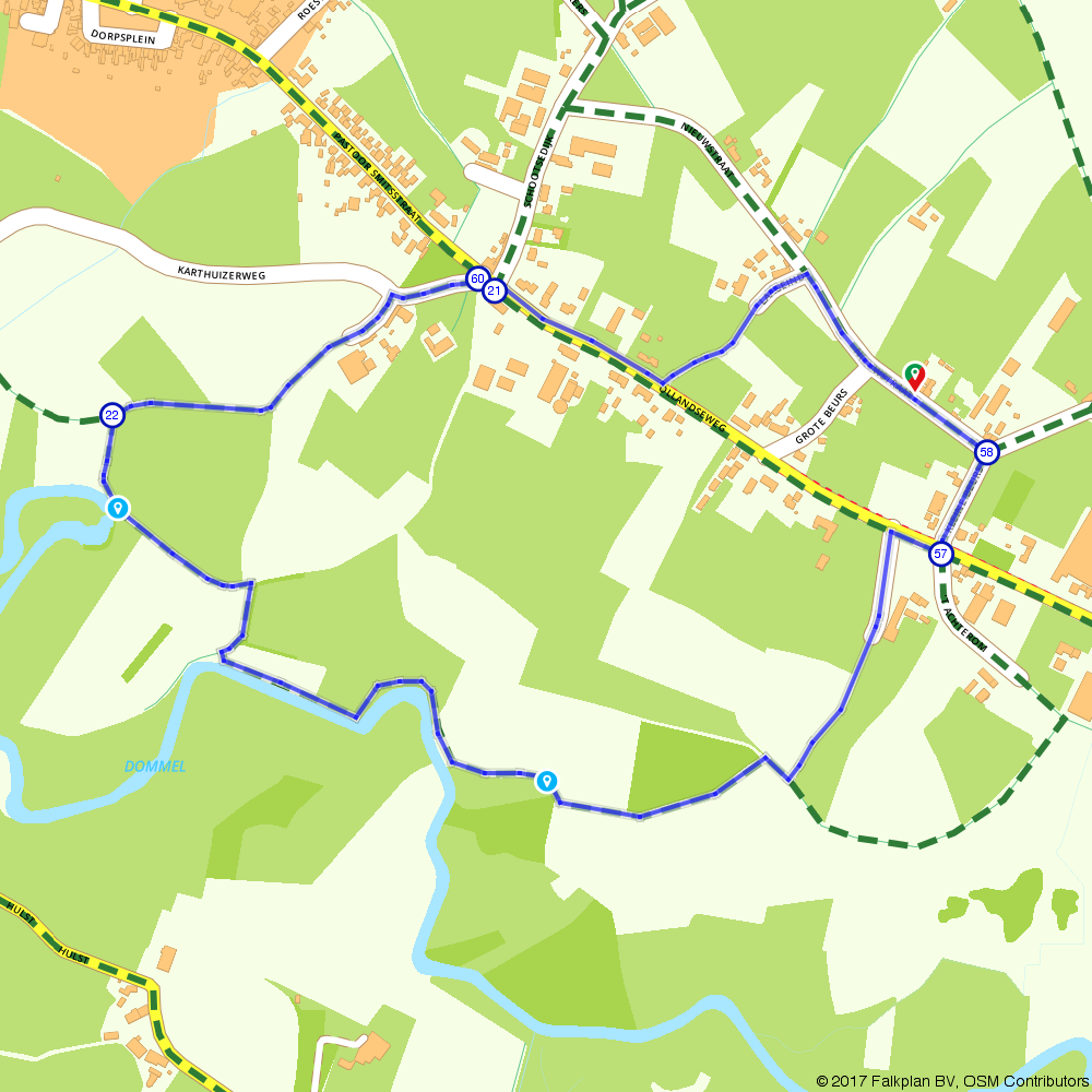 Tour Dommel - Olland - B&B Het Steenuiltje - Meierijstad - Hiking route ...