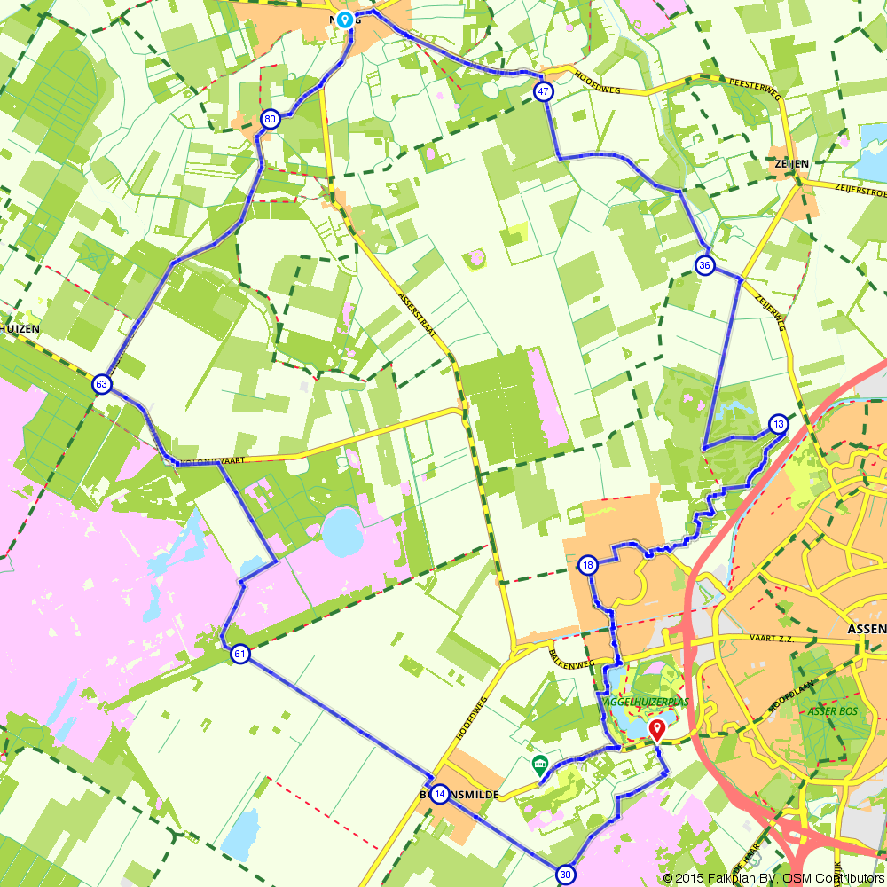 Witteromer, norg - Assen - Cycling route | Route.nl