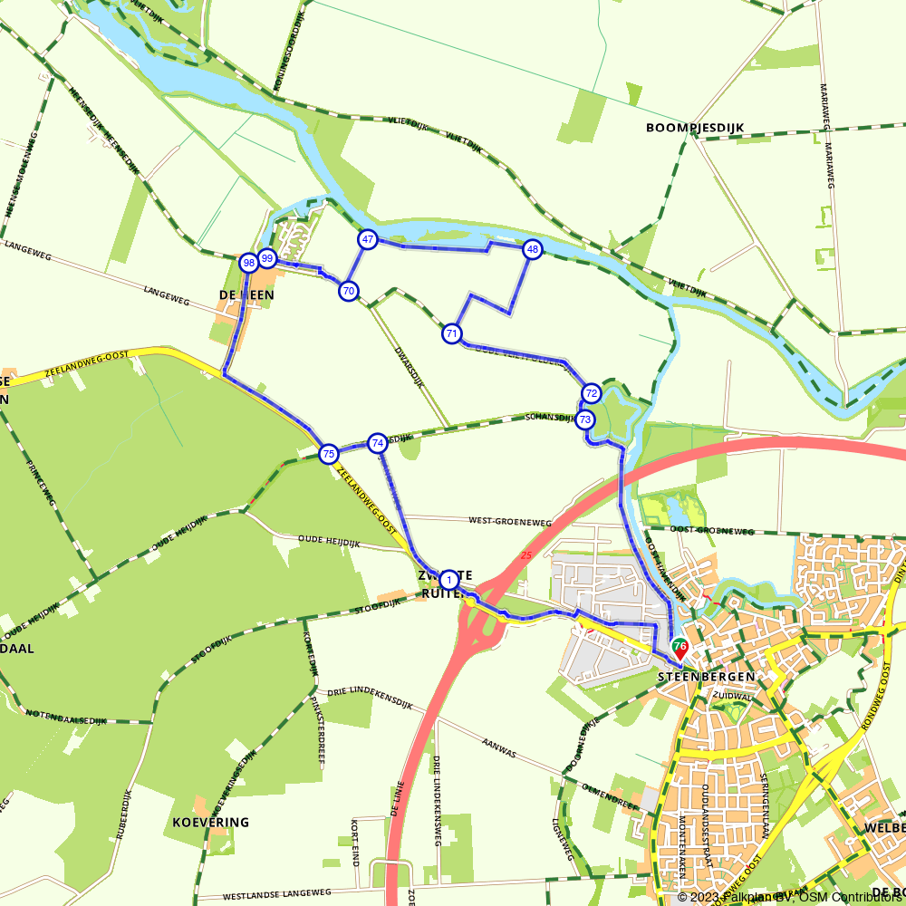 Tour of De Heen and Fort Henricus - Steenbergen - Hiking route | Route.nl