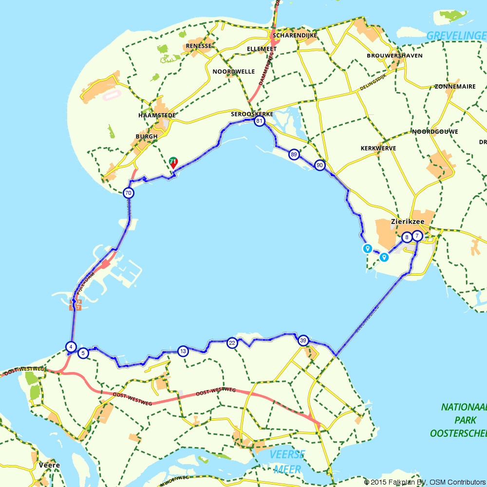 Oosterscheldekering-Zeelandbrug - Schouwen-Duiveland - Fietsroute ...