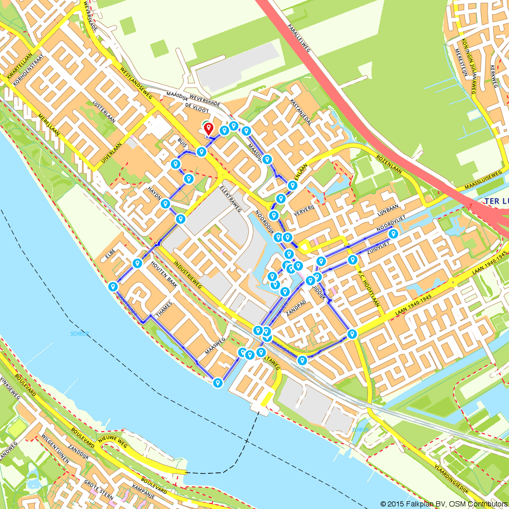 Route through Maassluis - Maassluis - Hiking route | Route.nl