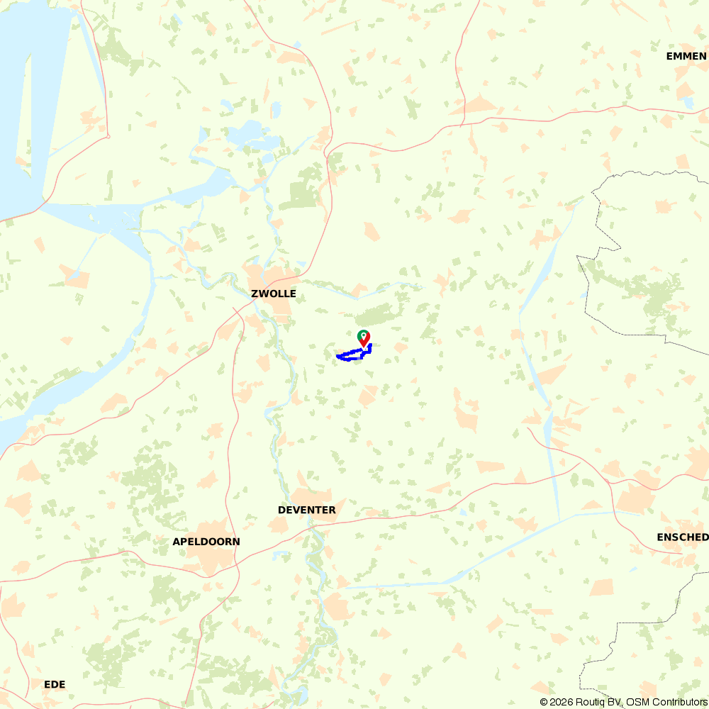 Tour of Het Nijenhuis near Heino - Raalte - Hiking route | Route.nl