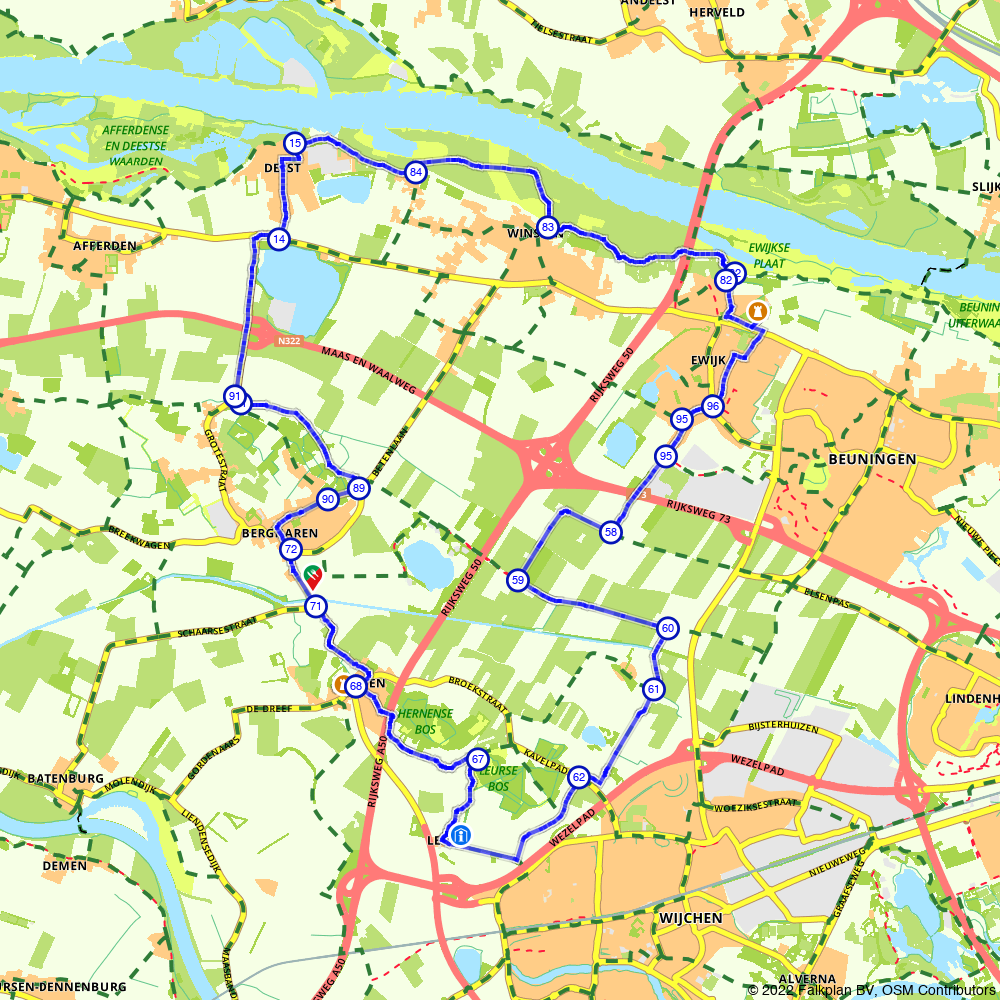 Castle Route Land of the Glories - Wijchen - Cycling route | Route.nl