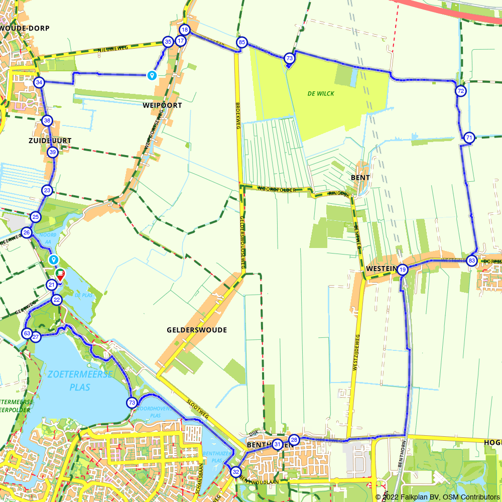Tour Weipoort and Benthuizen - Zoeterwoude - Hiking route | Route.nl