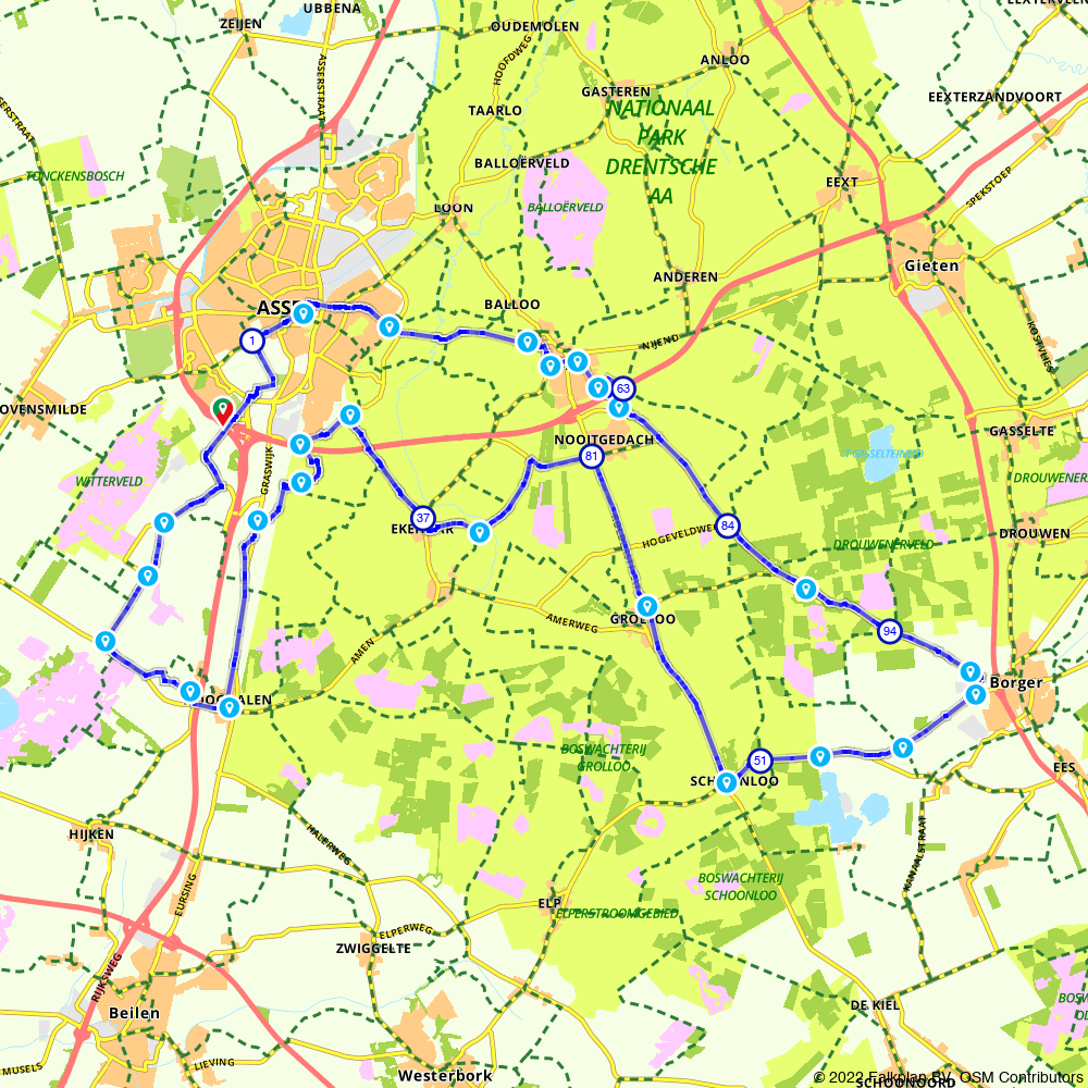 Cycle the Tour de TT from Assen - Assen - Cycling route | Route.nl