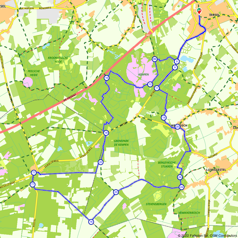 Postelse Abbey Route - Eersel - Cycling route | Route.nl