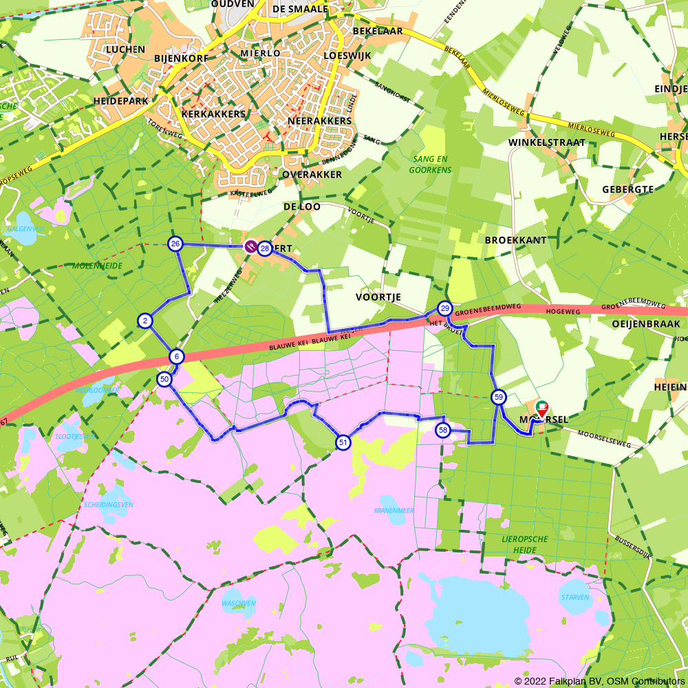 Moorsel - Someren - Hiking route | Route.nl