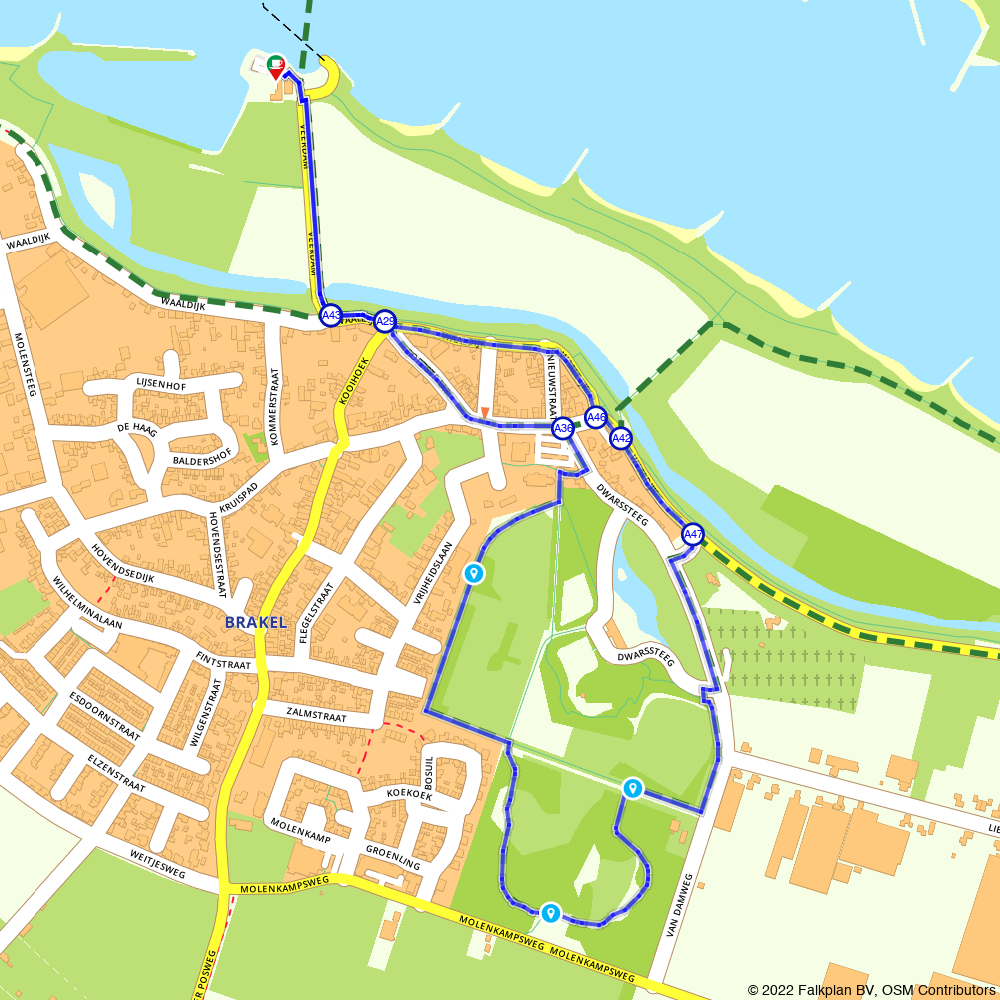 Tour of Brakel Castle - Zaltbommel - Hiking route | Route.nl