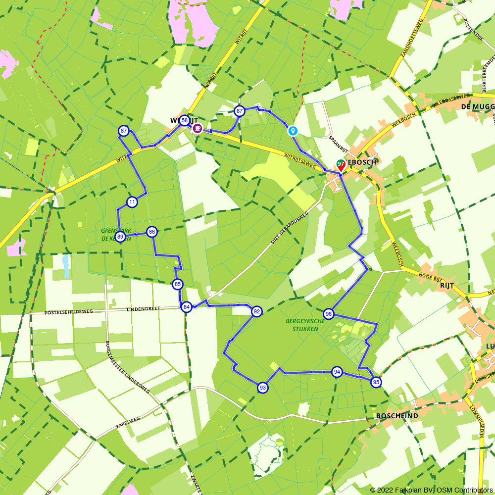 Weebosch wandelroute - Bergeijk - Wandelroute | Route.nl