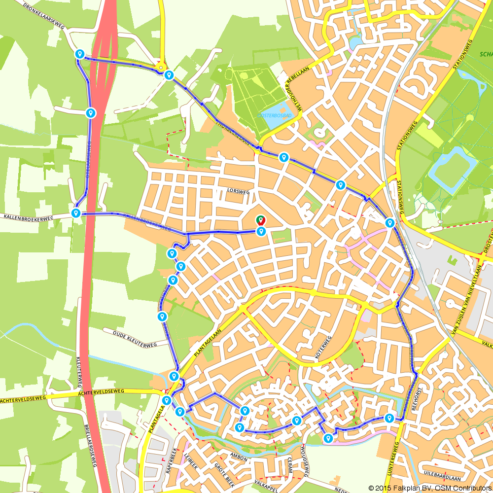 Route through Barneveld - Barneveld - Hiking route | Route.nl