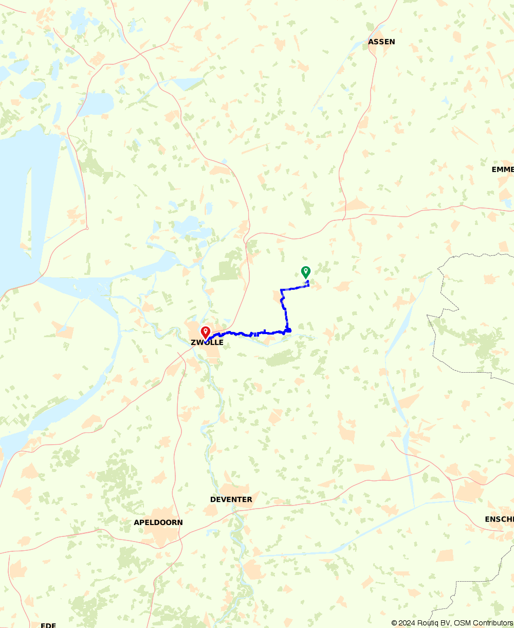 Balk Bridge - Zwolle Station - Hardenberg - Cycling route | Route.nl