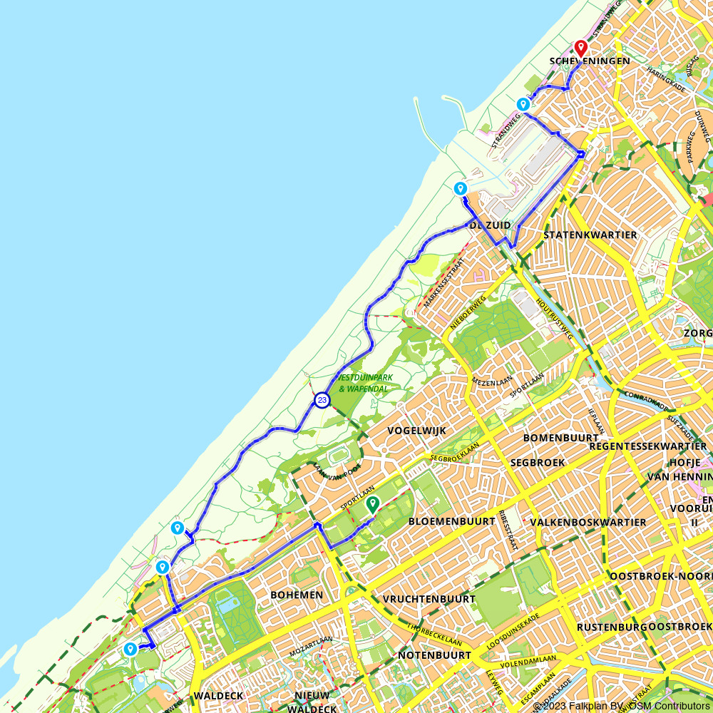 Ontdek de duinen en de zee - Den Haag - Fietsroute | Route.nl