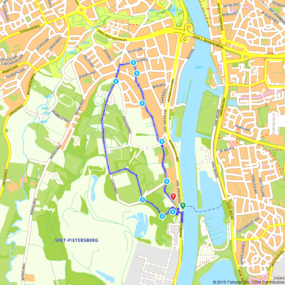 Route rond St. Pietersberg naar Slavante, Maastricht - Maastricht ...