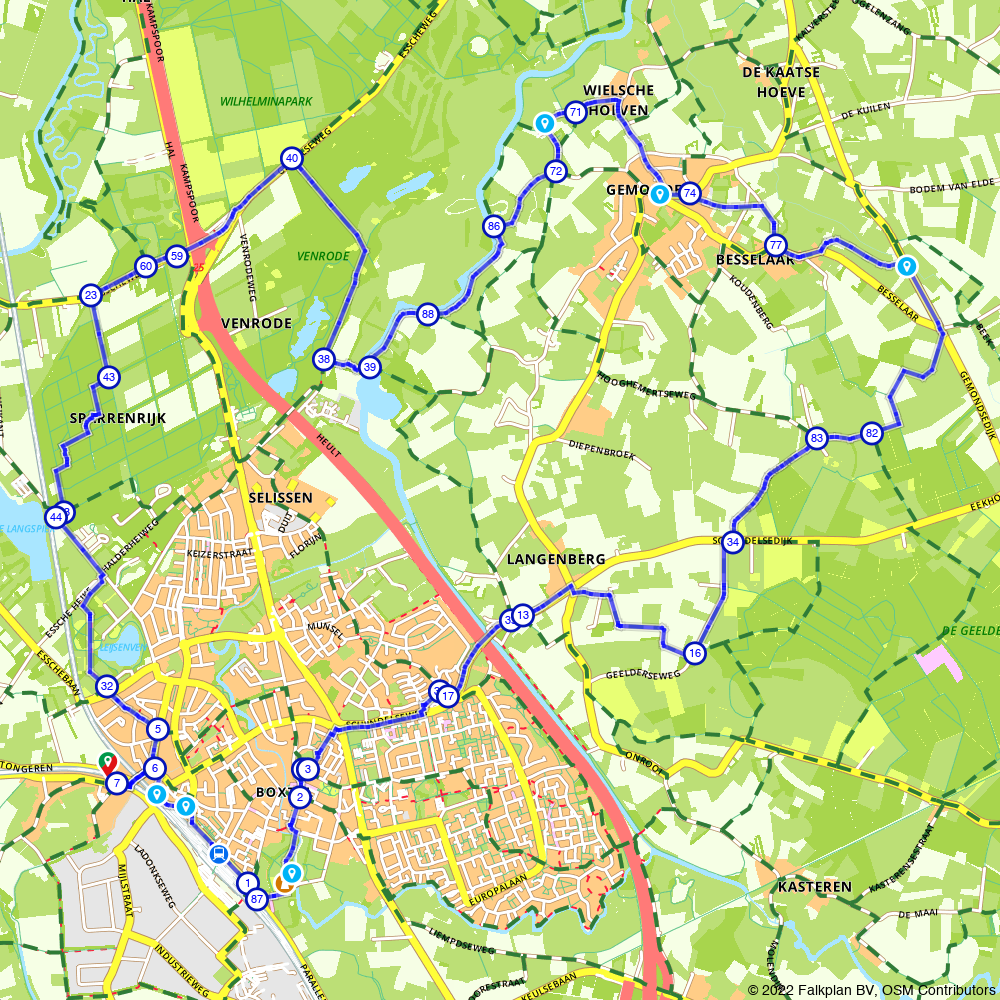 Boxtel - Stapelen castle - Gemonde (knp 74 rest) - Boxtel - Boxtel ...