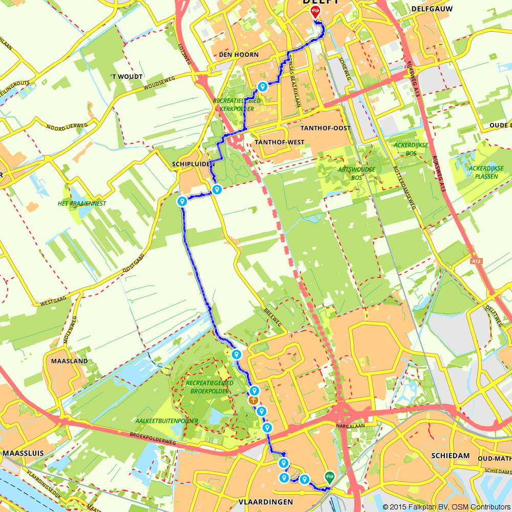 Vlaardingen to Delft - Vlaardingen - Hiking route | Route.nl