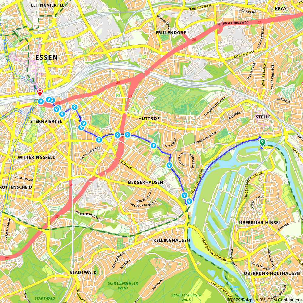 3312147 Route Essen - Steele nach Essen Bahnhof