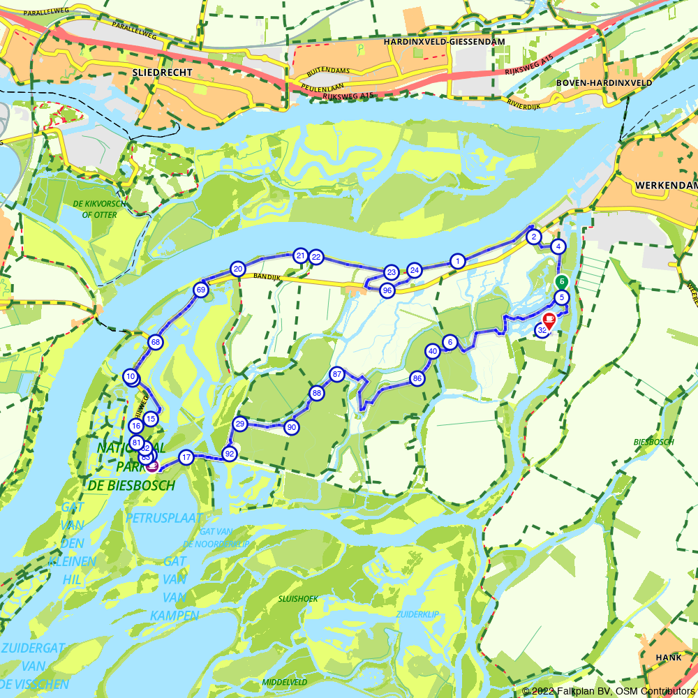 Loop Werkendam-Biesbosch 25 km - Altena - Hiking route | Route.nl