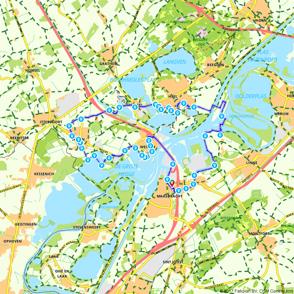 Round 1/2 Maasgouw - Maasgouw - Hiking route | Route.nl