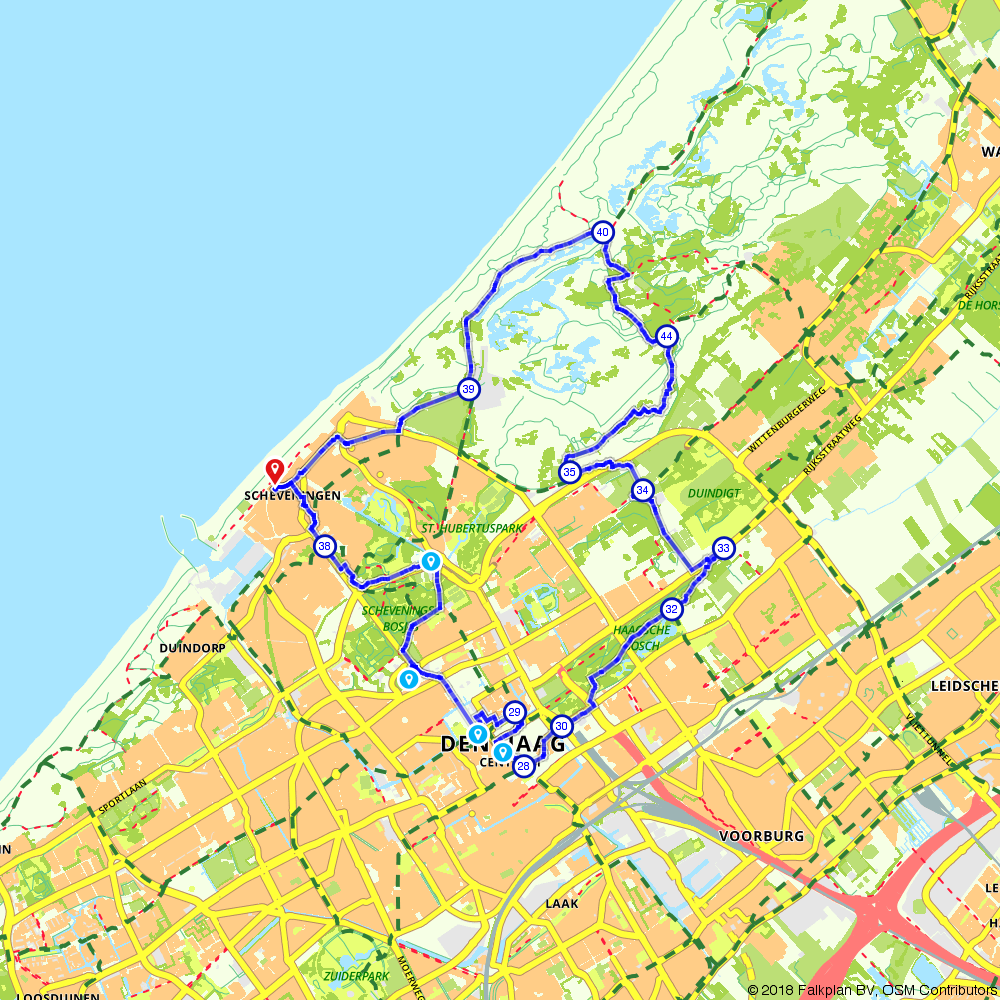 Knooppunten Keizerstraat - Den Haag - Fietsroute | Route.nl