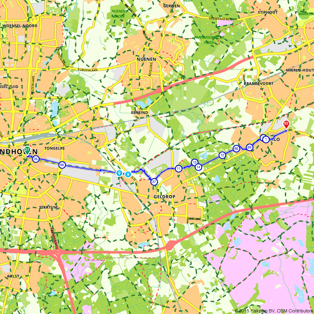 Eindhoven to Mierlo - Eindhoven - Hiking route | Route.nl