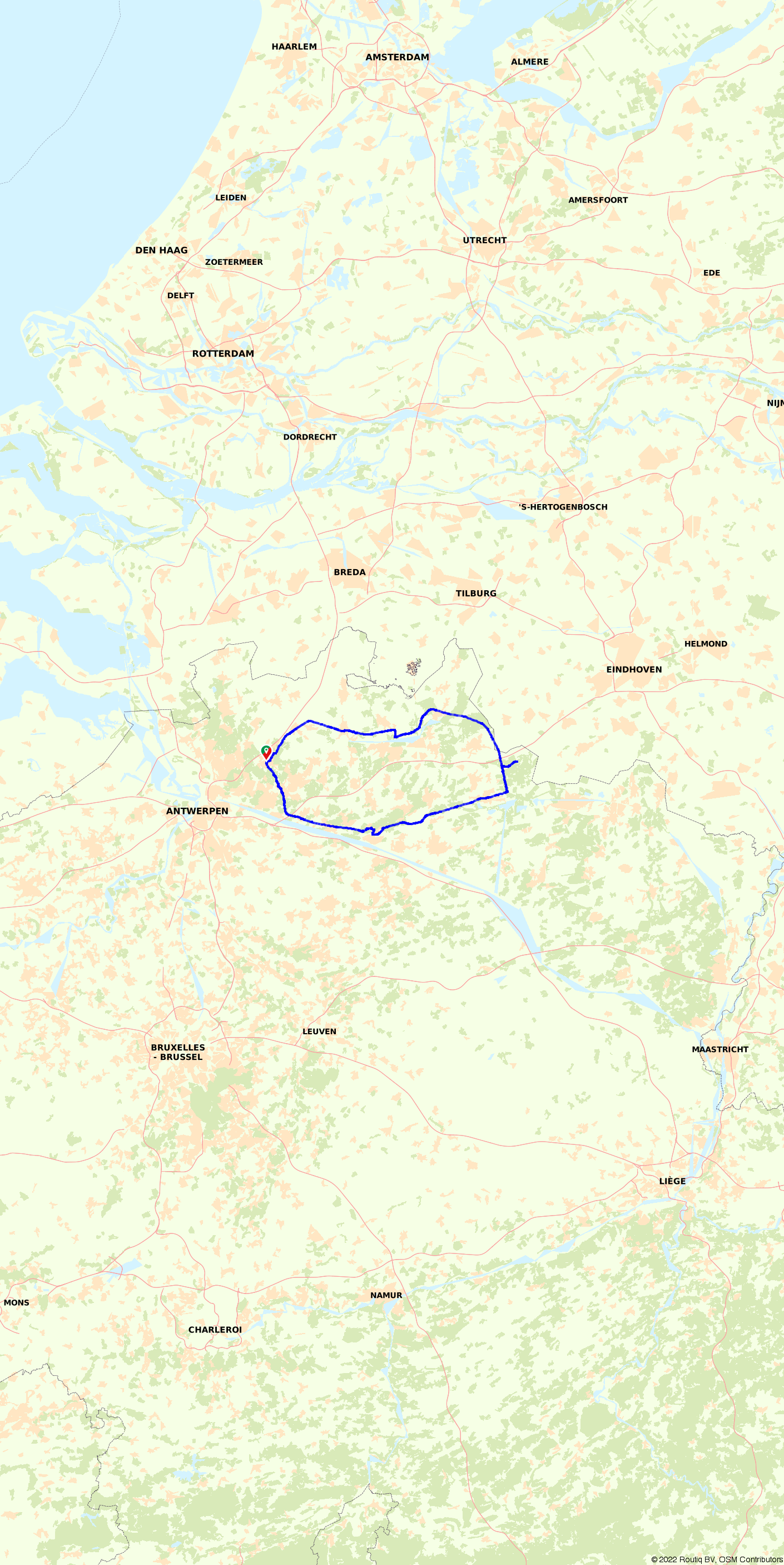 Routiq - 338727 The waterways route With a visit to Postel Abbey.
