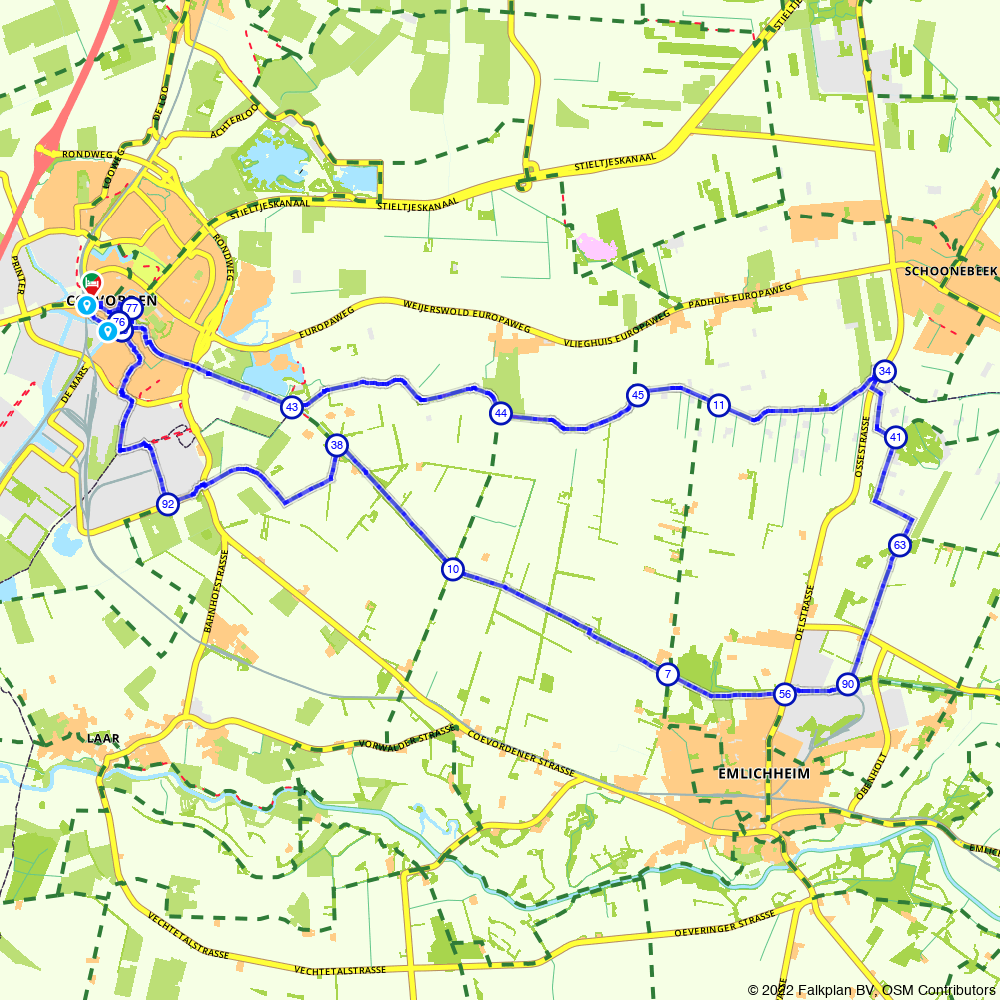 341498 Fietsen door Coevorden en omgeving