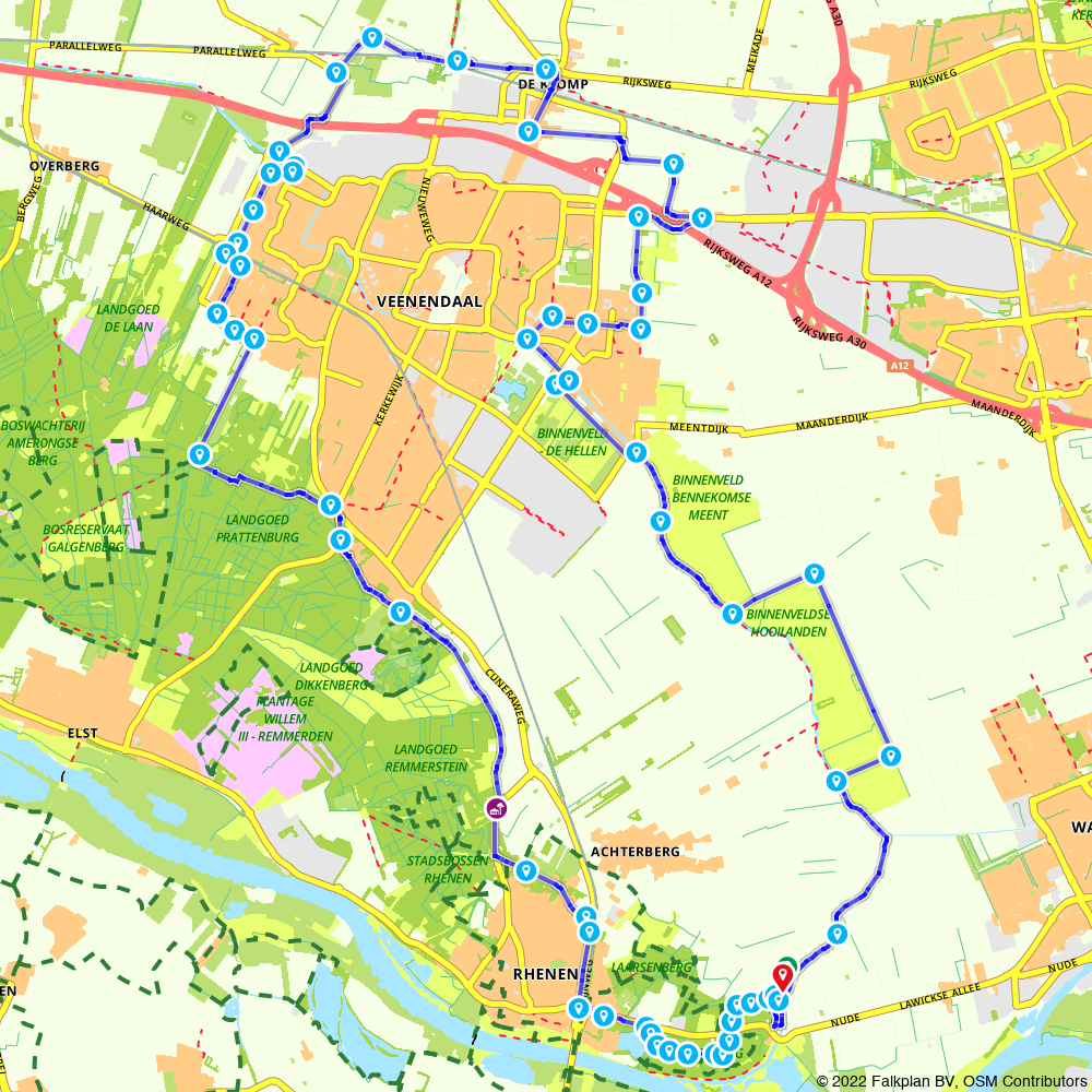 Grebbe valley walking tour Route 40 km - Rhenen - Hiking route | Route.nl
