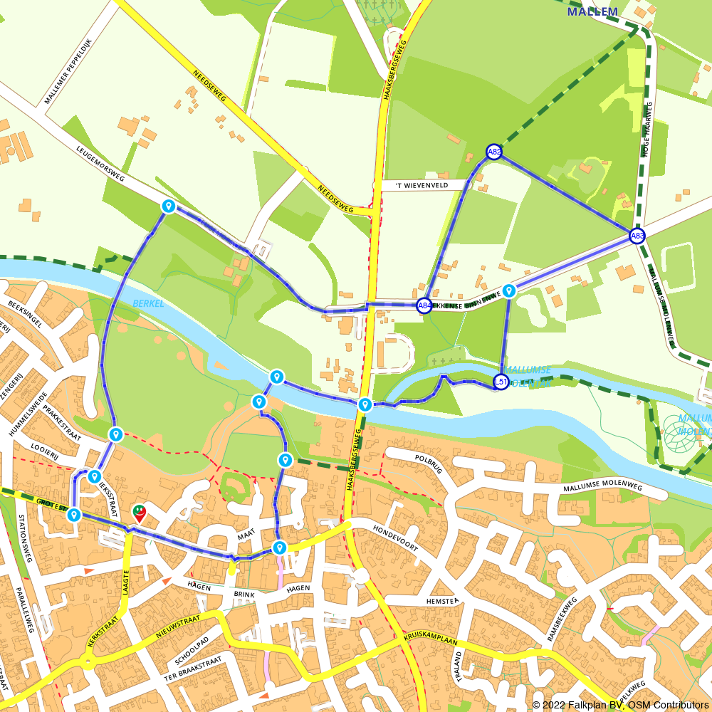 A nice walk through Eibergen - Berkelland - Hiking route | Route.nl