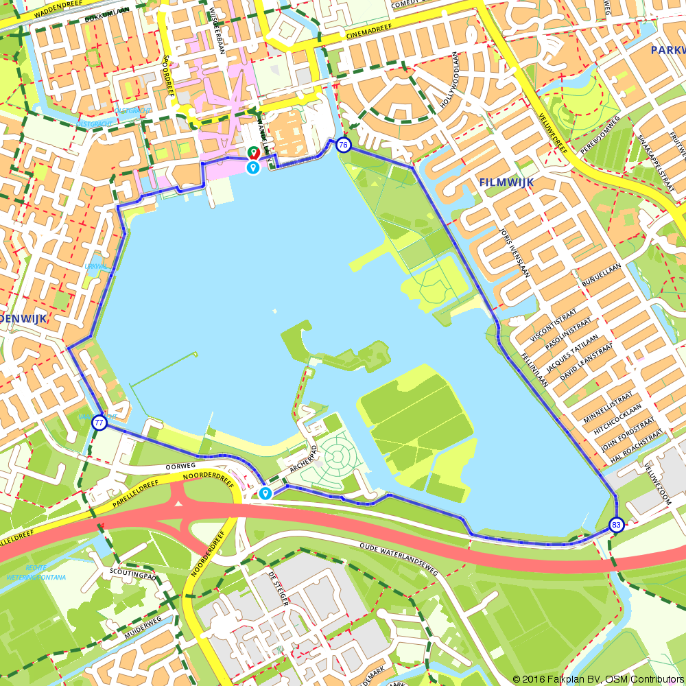 Rondje weerwater I (Langs View) - Almere - Fietsroute | Route.nl