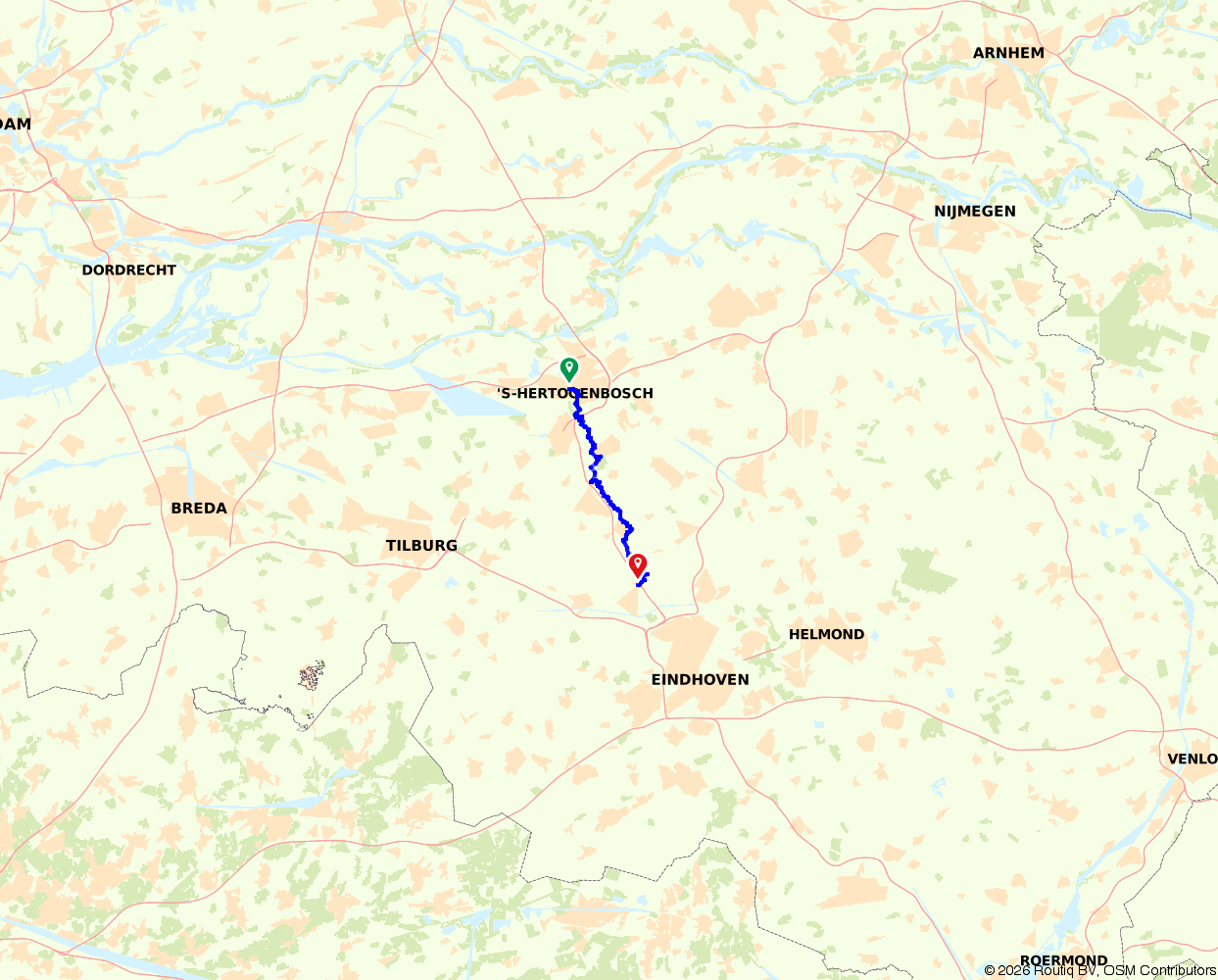 's-Hertogenbosch-Best - 's-Hertogenbosch - Hiking route | Route.nl
