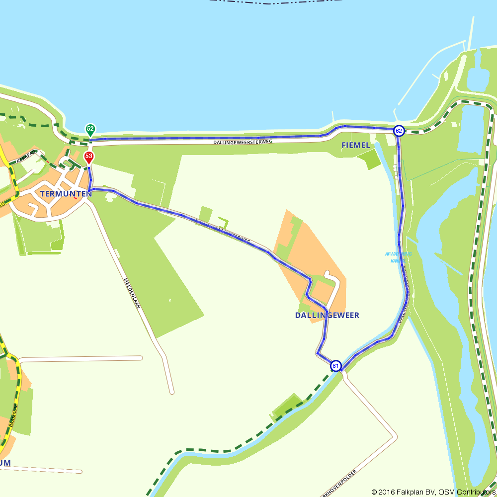 Termunten > Point van Reide - Delfzijl - Hiking route | Route.nl