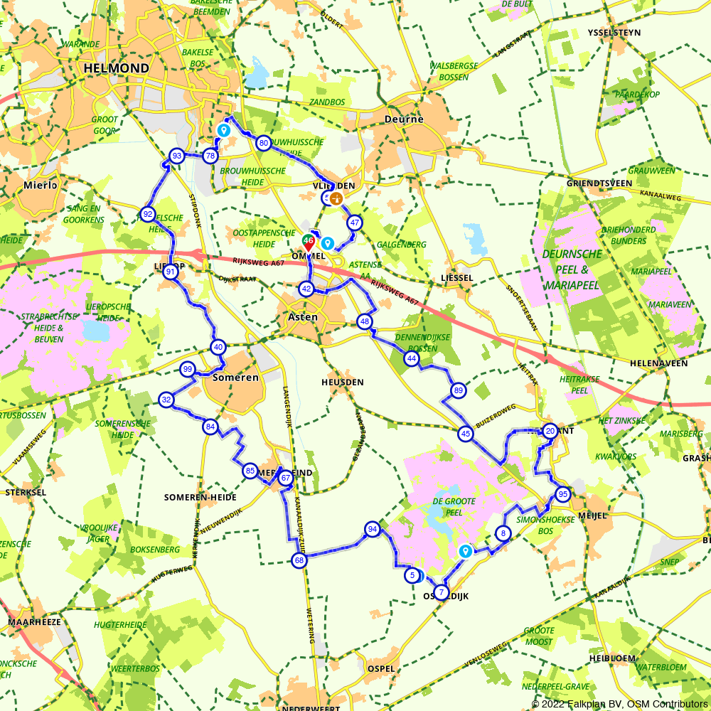 LF Cycling Club Groote Peel Ronde - Asten - Cycling route | Route.nl