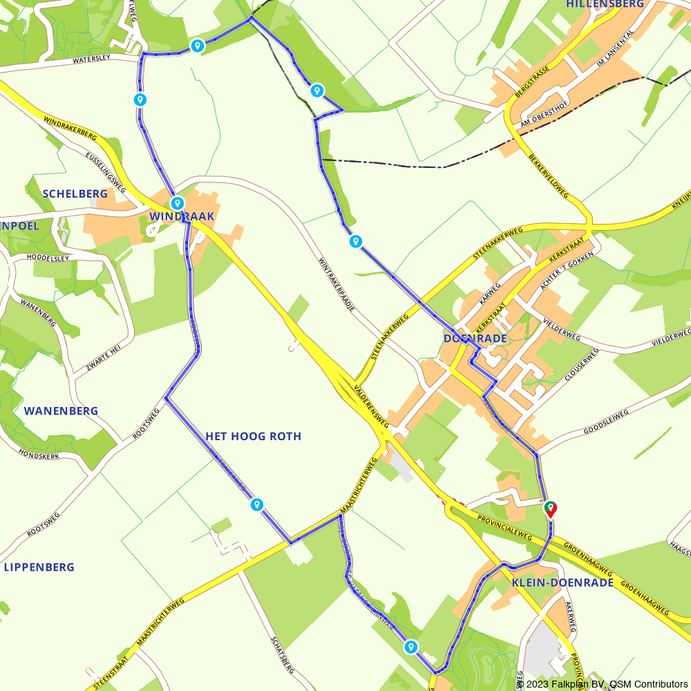 The rolling landscape around Doenrade - Doenrade - Hiking route | Route.nl
