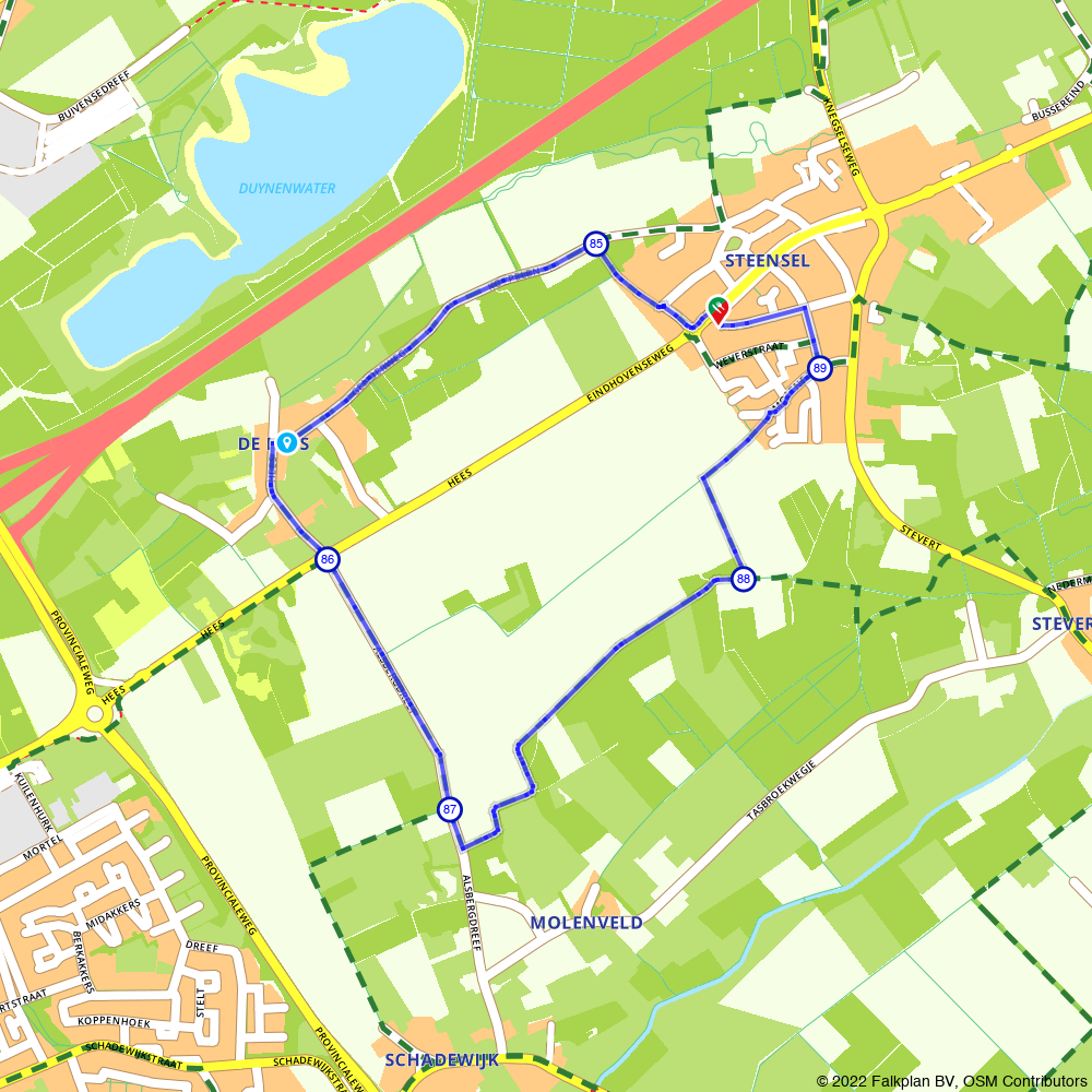 Round Steensel - Eersel - Hiking route | Route.nl